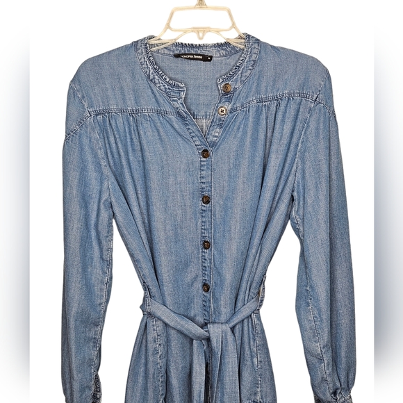 Monoprix Femme | Dresses | Monoprix Femme Chambrey Denim Belted Dress ...